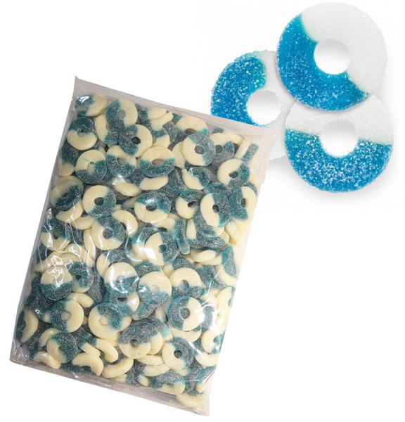 Gummi Blue Raspberry Rings online at The Professors Online Lolly Shop ...