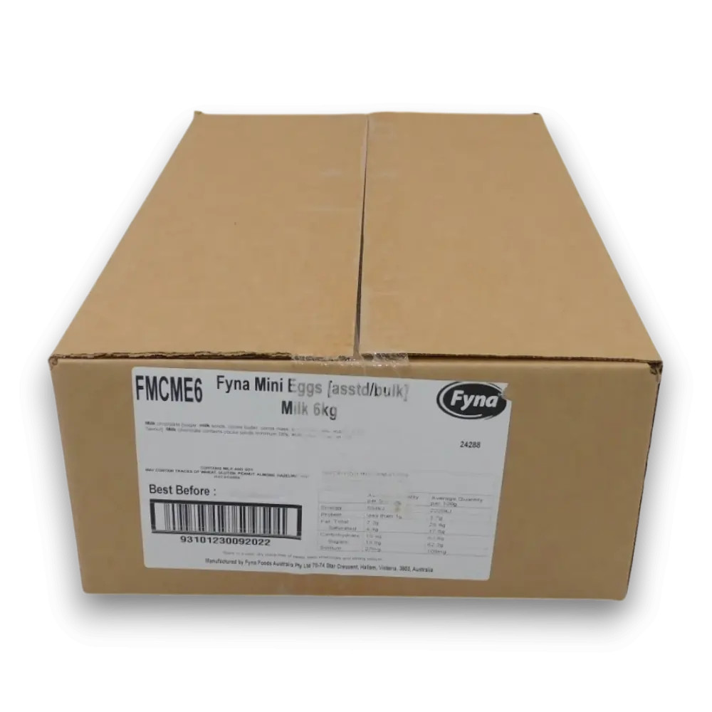 Fyna Solid Mini Eggs – Assorted Milk Chocolate (6kg Bulk Box)