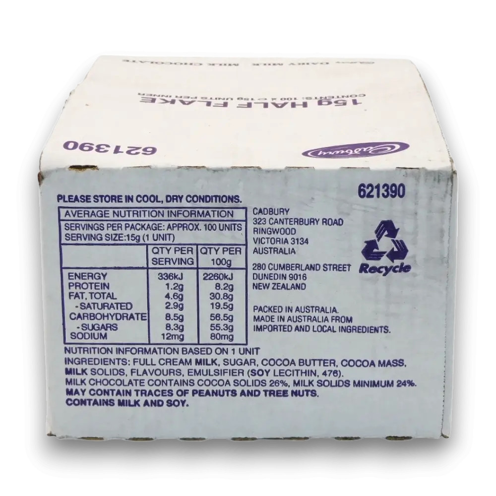 Cadbury - Dairy Milk - Unwrapped Half Flake - Milk Chocolate (Box | 100 ...