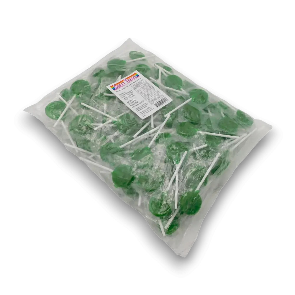 Sweet Treats Flat Pops - Green Tutti-Fruity Flavour (1kg)