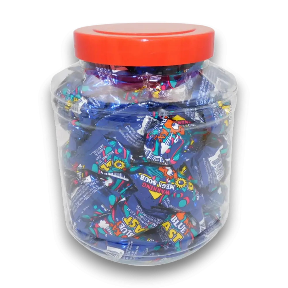 Ka-Bluey Blast Jar – Sour Blue Raspberry Candy (100pc)