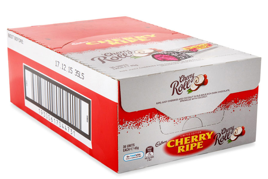 Cadbury Cherry Ripe Roll online at The Professors Online Lolly Shop (5651)