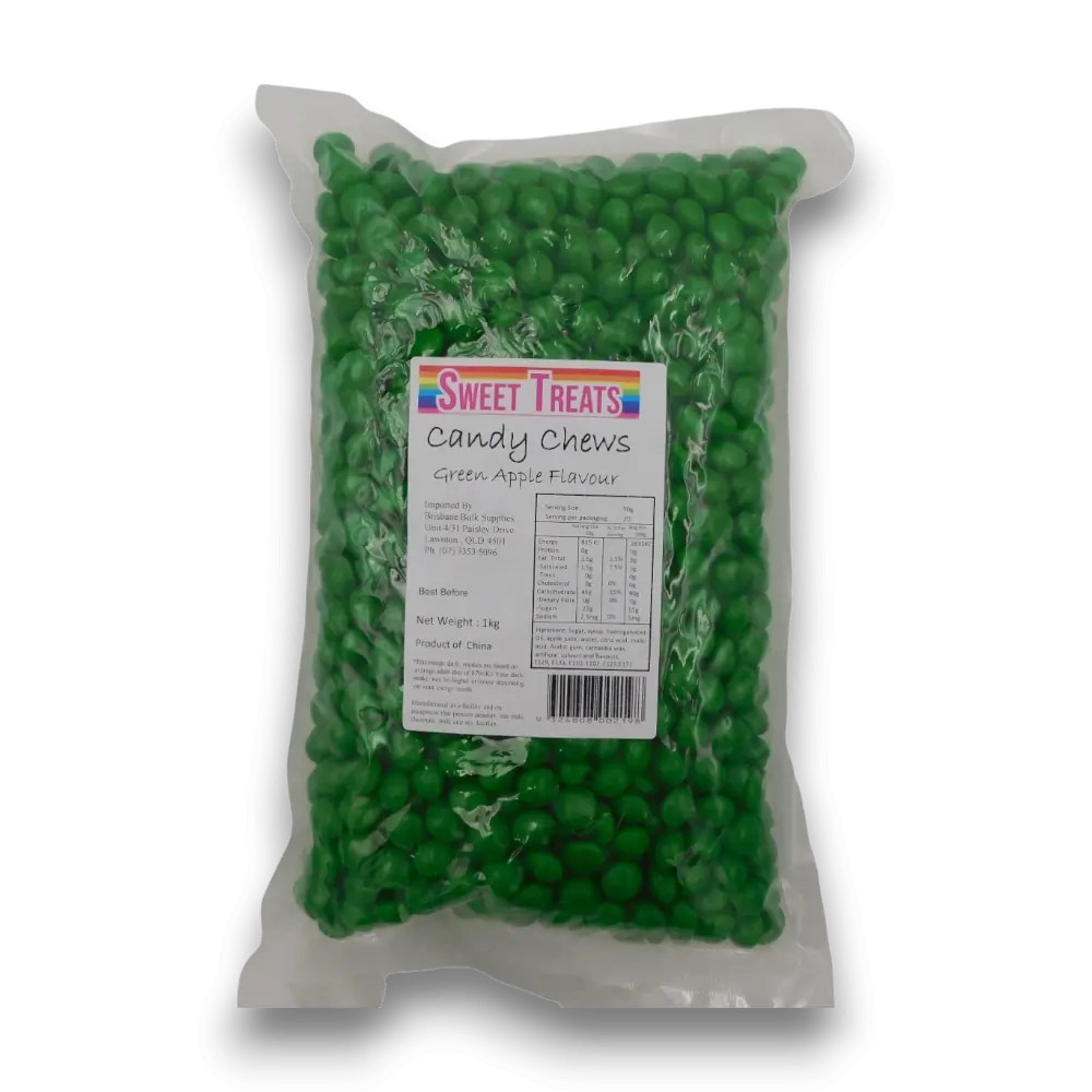 Sweet Treats Green Apple Candy Chews (1kg Bag) | Buy Online
