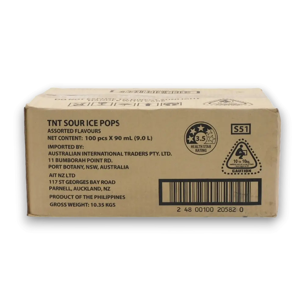 Buy TNT Sour Ice Pops 90ml x 100