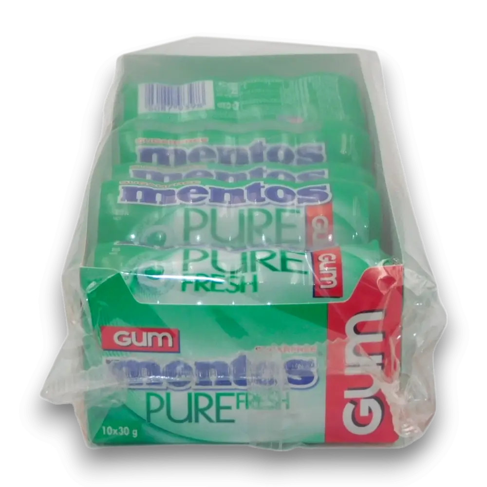 Mentos Sugar Free Pure Fresh Gum - Spearmint (10x 30g Bottle)