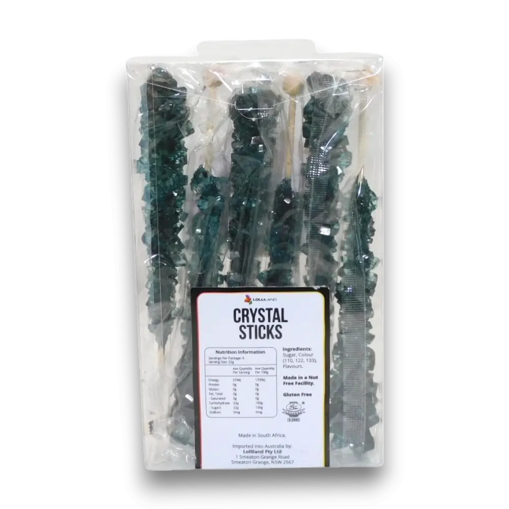 Candy Showcase Black Crystal Sticks (6 x 22g) | Buy Online
