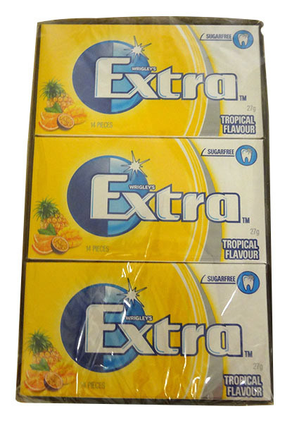 Extra Gum - Tropical Flavour - buy at The Professors Online Lolly Shop ...