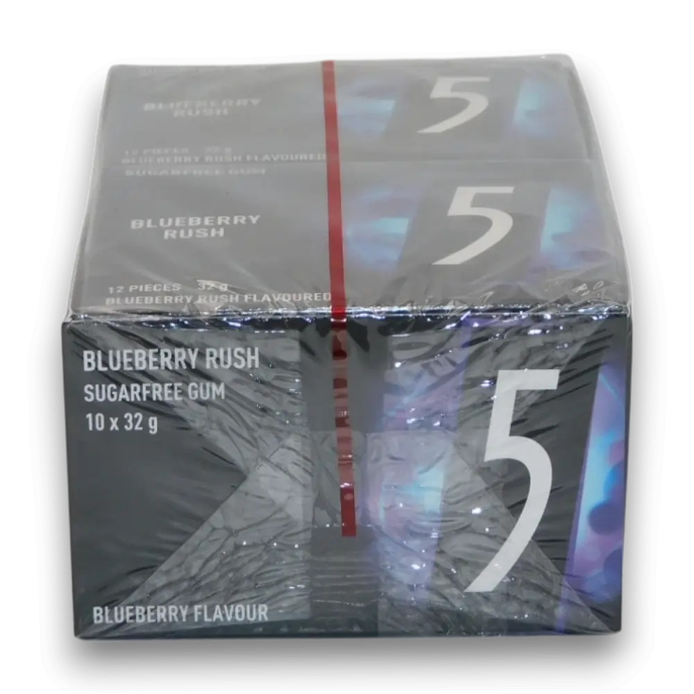Wrigley's 5 Gum Blueberry Rush - 12 Pieces x 10 Pack