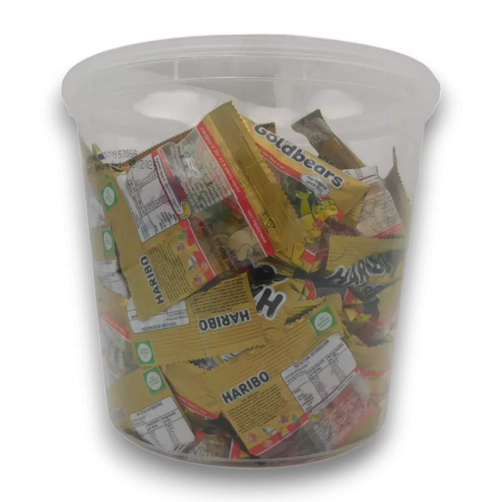 Haribo MiniBags Gold Bears Tub 980g – 100 x 9.8g Packs
