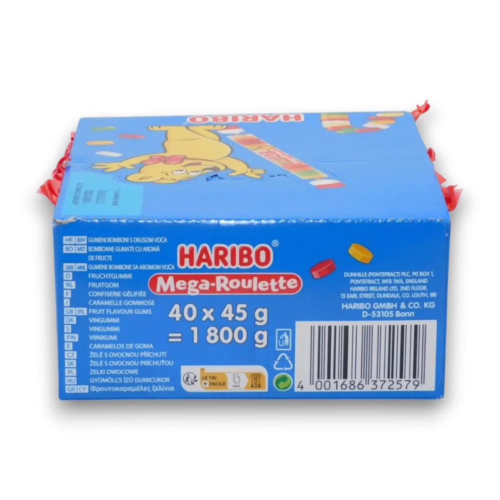 Haribo Mega Roulette - Bulk 40 Rolls (45g)