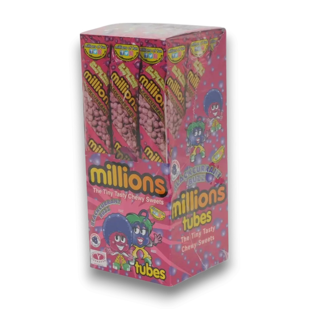 Millions Tubes Blackcurrant - 12 x 60g