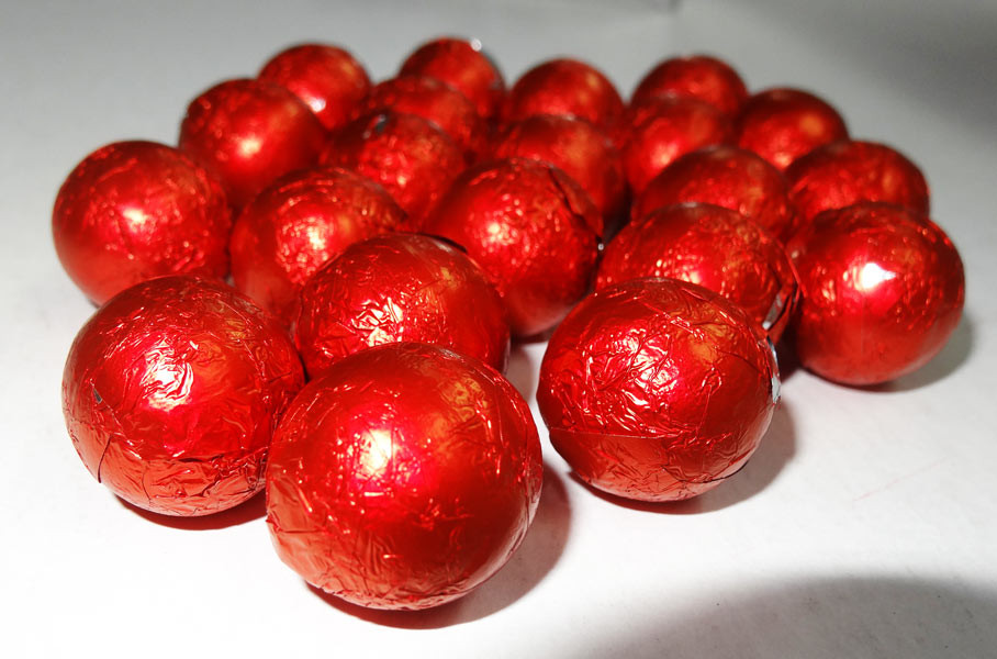 Foiled Milk Choc Red Balls - Looking for it? Find them, and other ...