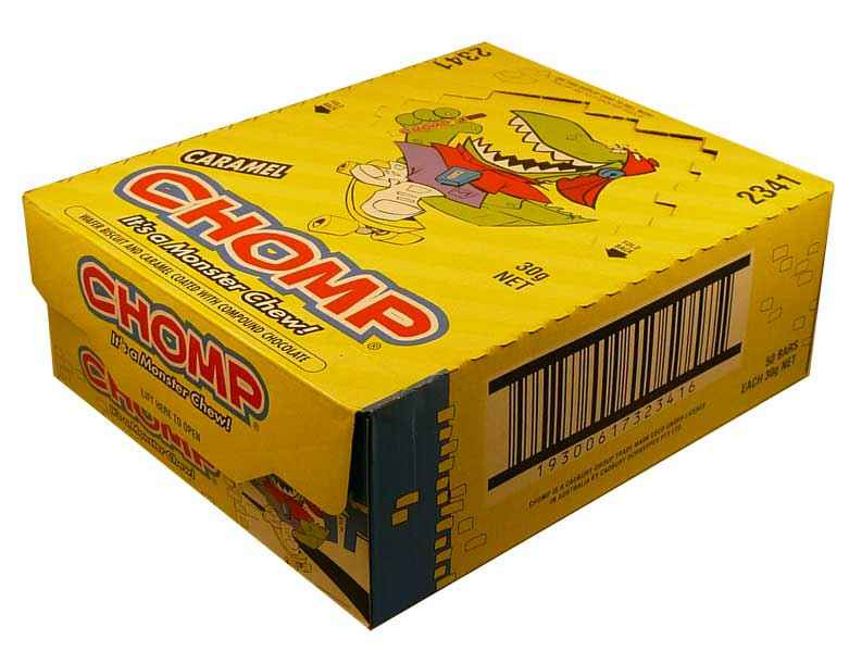 Cadbury Chomp Caramel Bars - buy at The Professors Online Lolly Shop (1752)