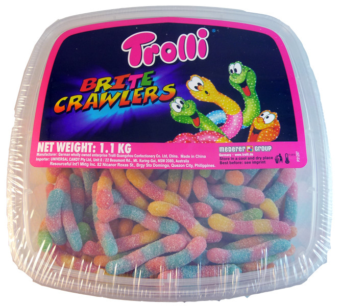 Trolli Brite Crawlers Tub - buy at The Professors Online Lolly Shop (2568)