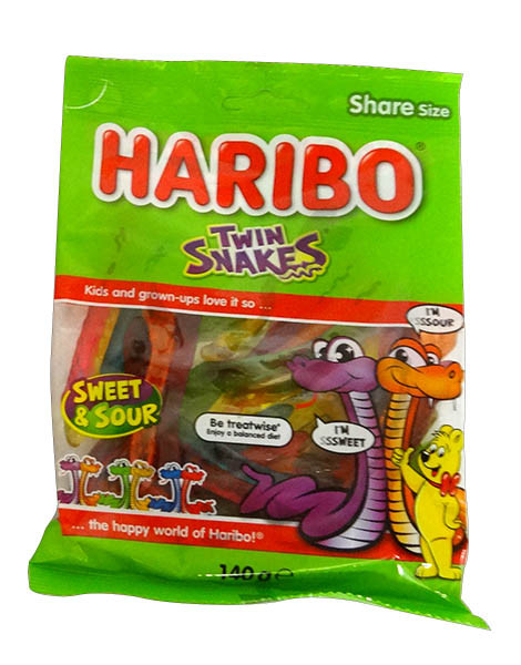 Get Haribo - Twin Snakes at The Professors Online Lolly Shop (12502)