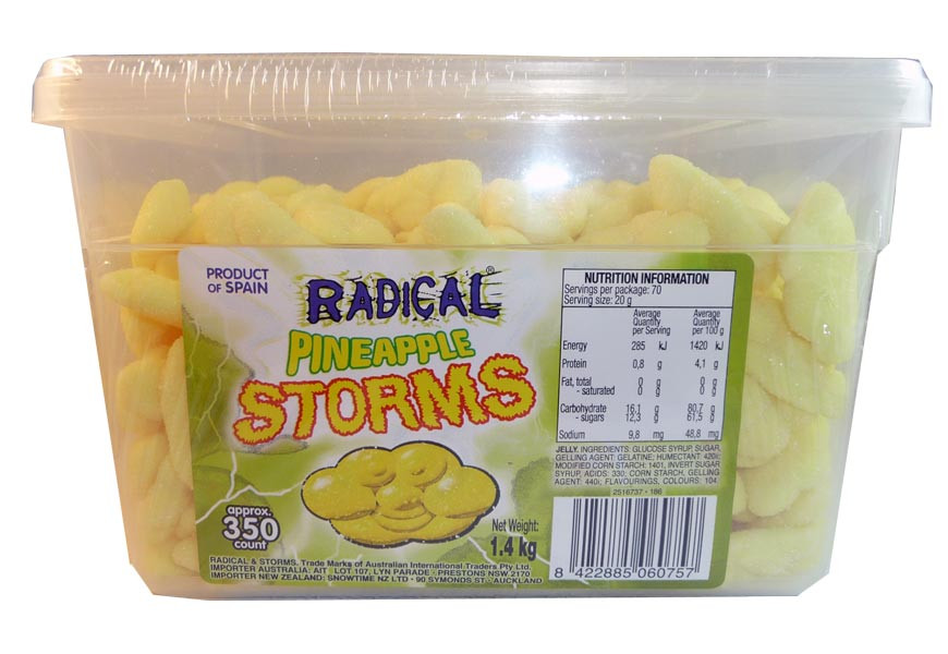 Radical Storms - Pineapple - buy at The Professors Online Lolly Shop (1960)