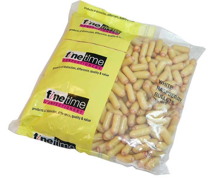 FineTime White Raspberry Bullets - buy at The Professors Online Lolly ...