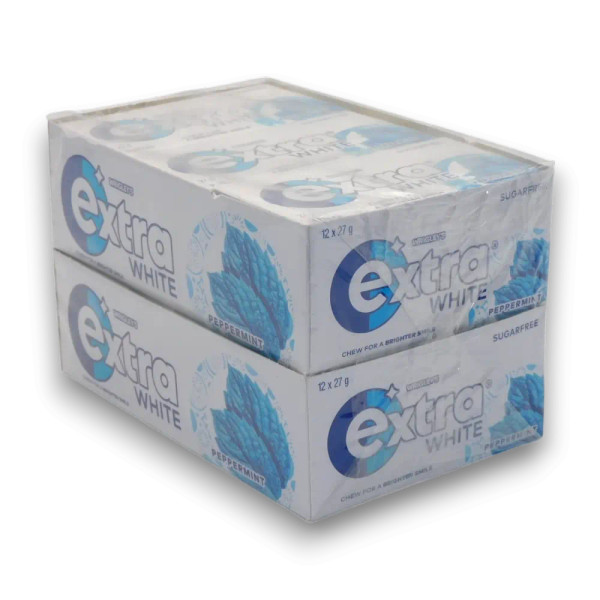 Extra Gum White - Peppermint Flavour (14 Strips x 24 Packs)
