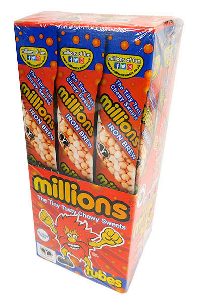 Millions Tubes Iron Brew online at The Professors Online Lolly Shop (13493)