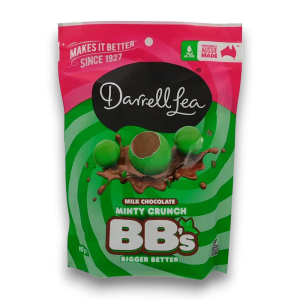 Darrell Lea - Balls - Minty Crunchy Milk Chocolate BB’s (152g bag)