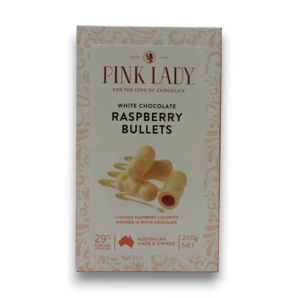Pink Lady - White Chocolate Raspberry Bullets (200g box)
