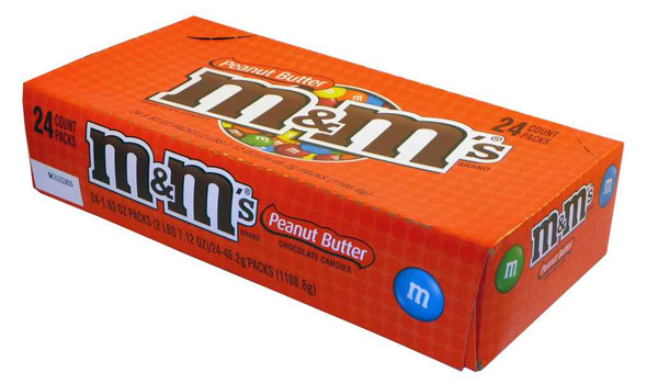 M&Ms - Chocolate Candies - Peanut Butter (Display unit | 24 x 46g packs)