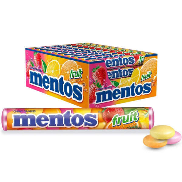 Mentos Fruit - 40 Roll Display Unit