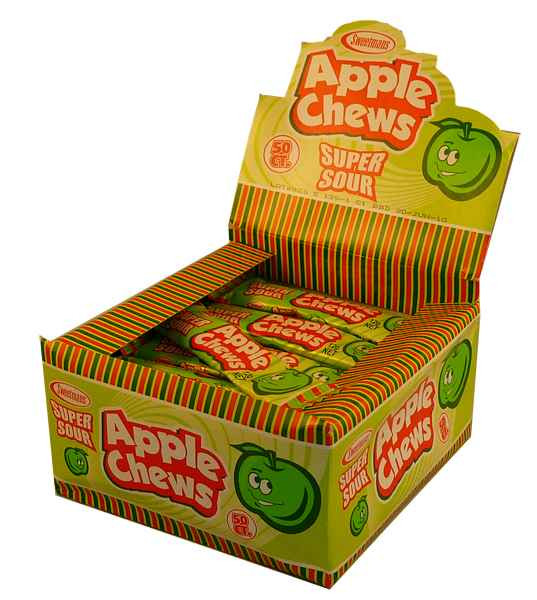 Sour Apple Chews online at The Professors Online Lolly Shop (1989)