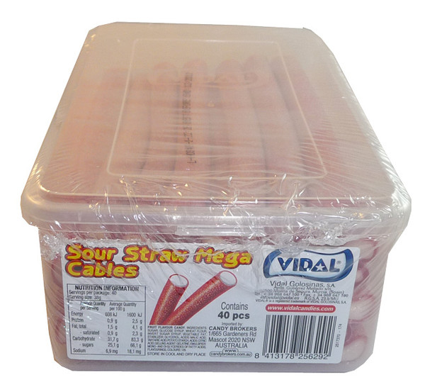 Vidal Sour Straw Mega Cables - buy at The Professors Online Lolly Shop ...