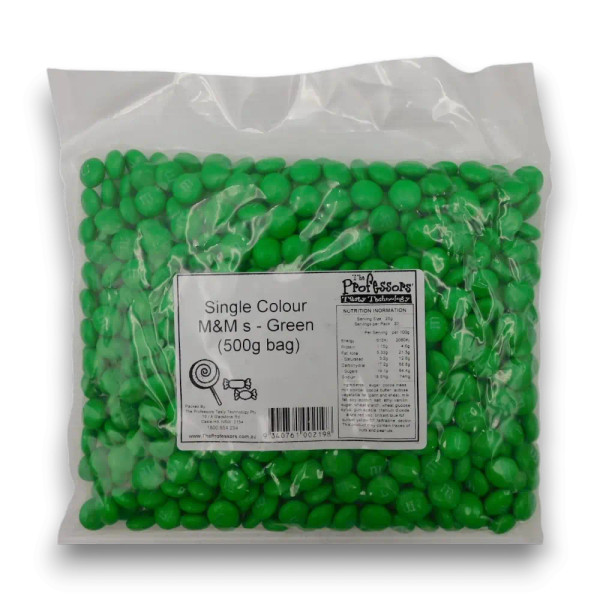 Single Colour M&Ms Green 500g Bag