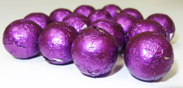 Foiled Milk Choc Purple Balls, now available to purchase online at The ...