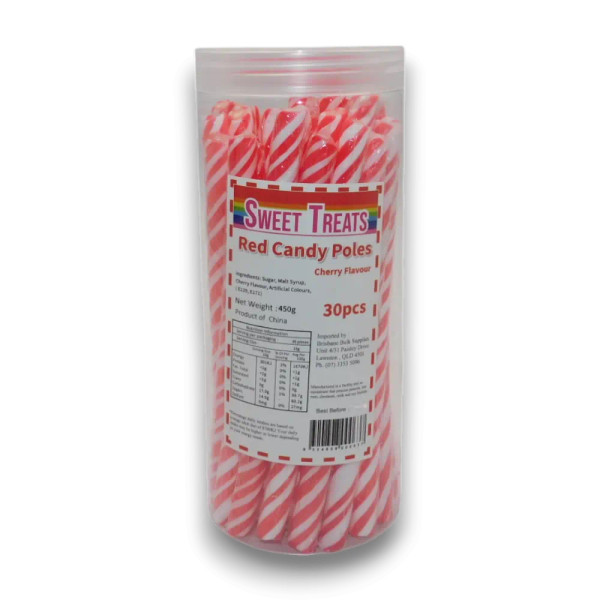 Sweet Treats Red Candy Poles - Cherry Flavour (30 x 18g)