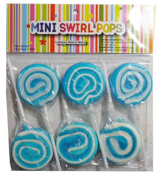 Mini Swirl Pops - Blue and White - buy at The Professors Online Lolly ...
