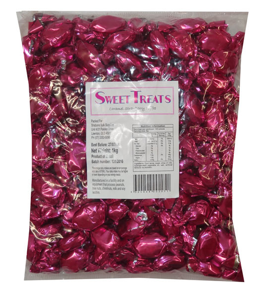 Sweet Treats Wrapped Hard Toffees - Pink - Strawberry - purchase at The ...
