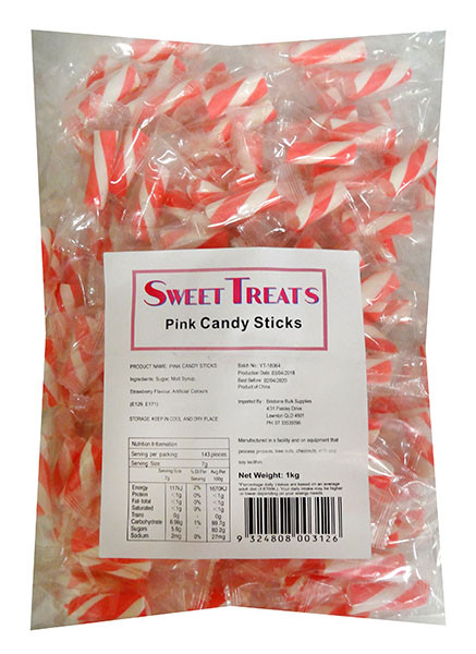 Sweet Treats Pink and White Striped Hard Candy Sticks - buy at The ...