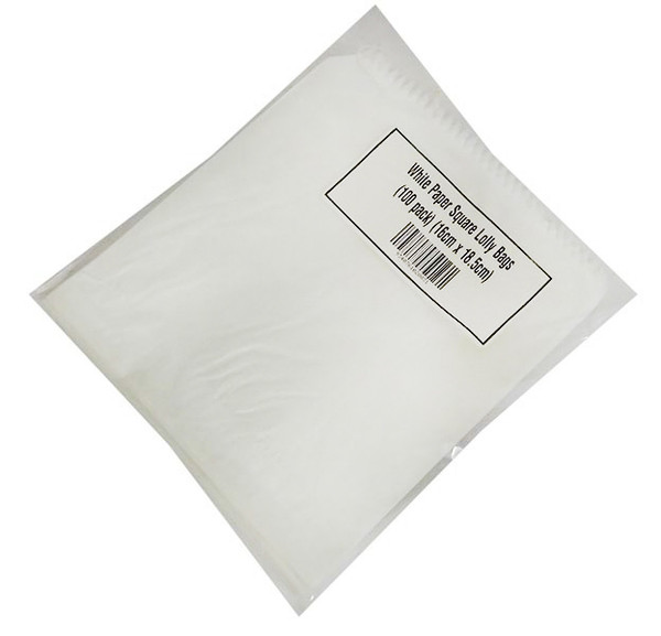 White Paper Square Lolly Bags online at The Professors Online Lolly ...