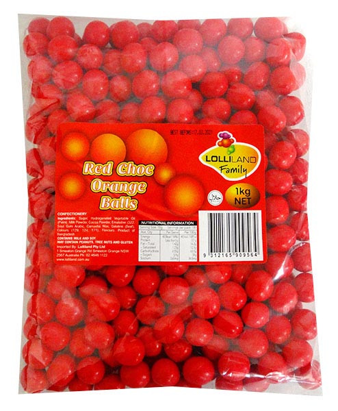 Lolliland Choc Balls - Red with Orange Flavour online at The Professors ...