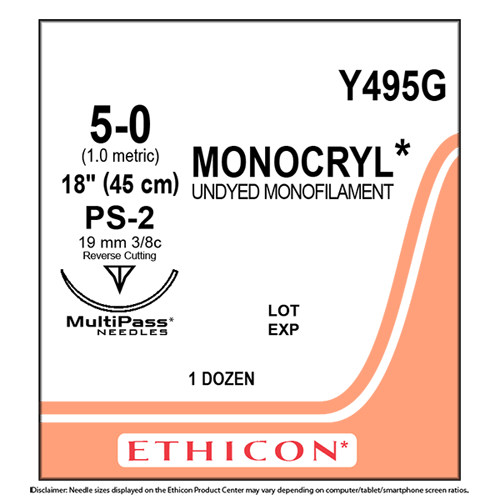MONOCRYL Suture, Undyed, 5-0, PS-2, 18" - Dental Brands