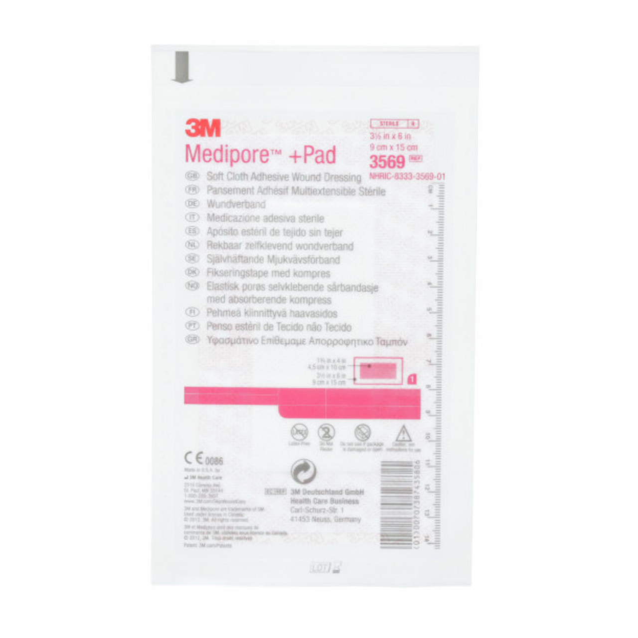 Medipore +Pad Soft Cloth Wound Dressing 3-1/2x6" Sterile Adhesive NAdh ...