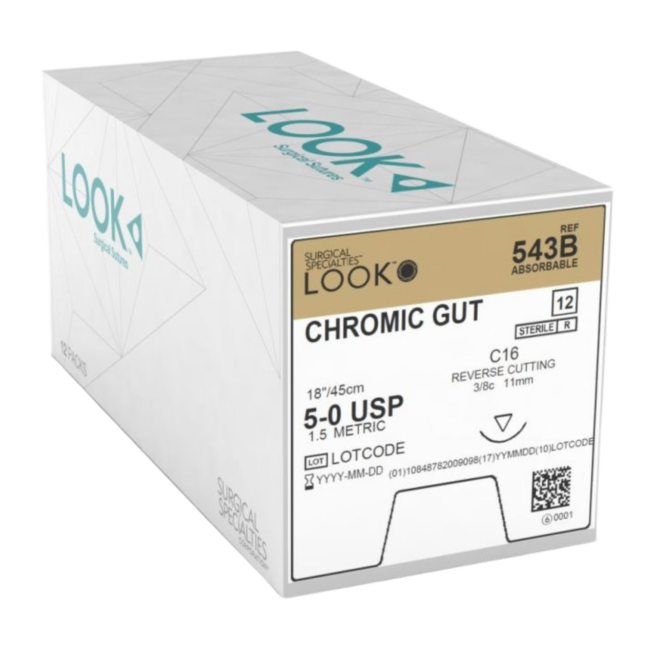 Sutures 5/0 Chromic Gut 543B 12/pk - Dental Brands