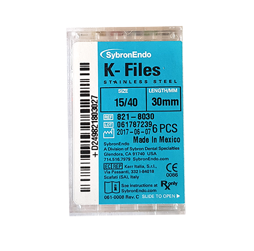 K-Files 30mm 6/Pk Sizes 45-80 (SybronEndo)