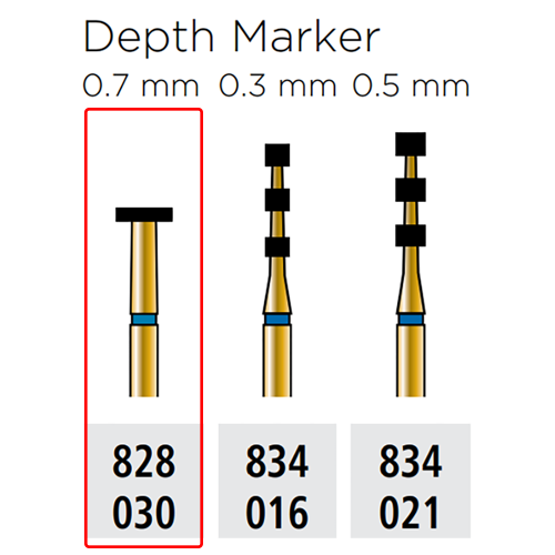 Alpen Diamond Bur 828C 030, Depth Marker 5/Pk - Dental Brands