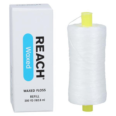 Reach Waxed Unflavoured Floss, 200 yd Spool Refill - Dental Brands