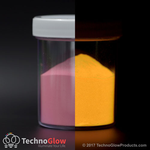 Glow in the Dark Powder, Premium Orange to Gold