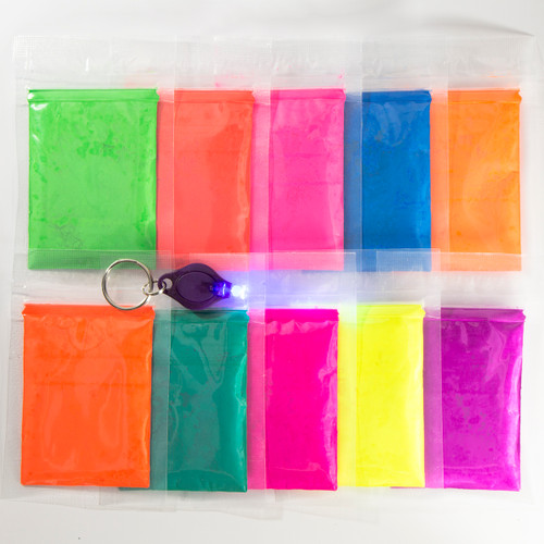 Fluorescent UV Powder Pigment Sample Pack