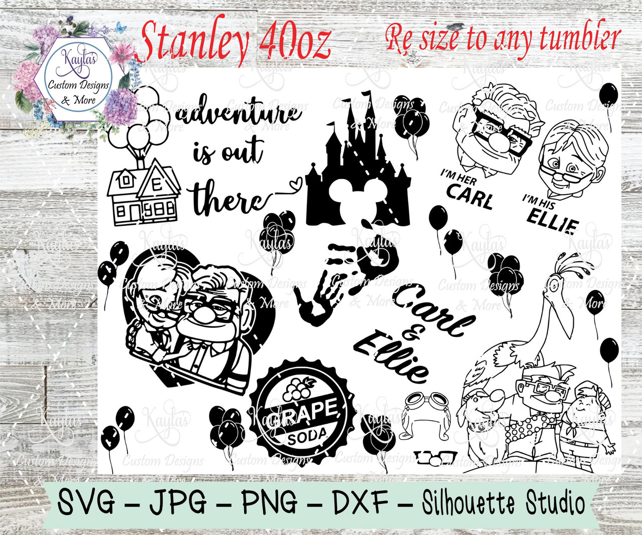 Disney Up SVG Tumbler Template Digital Download