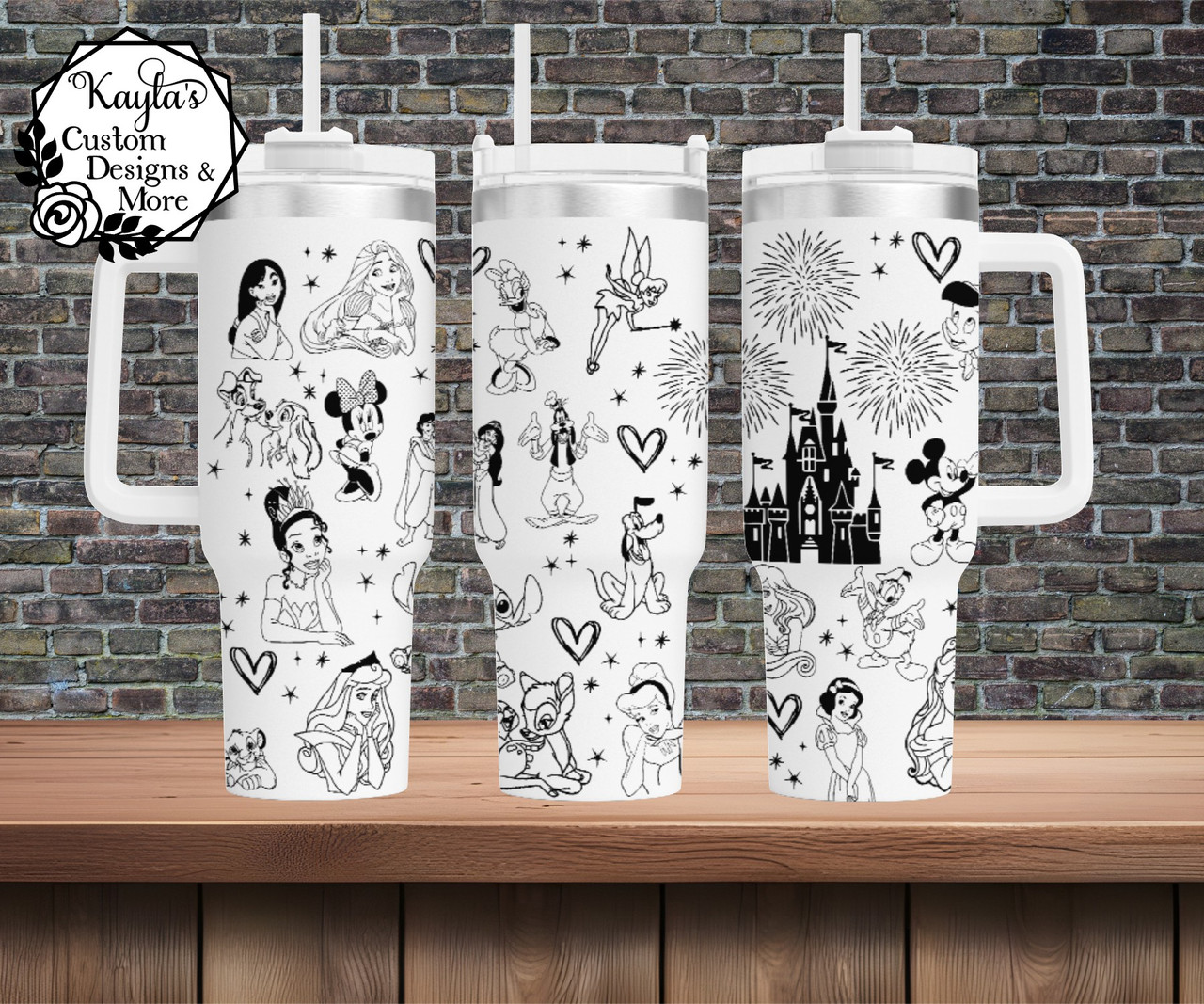 Disney Castle Character Mashup SVG Tumbler Template Digital Download