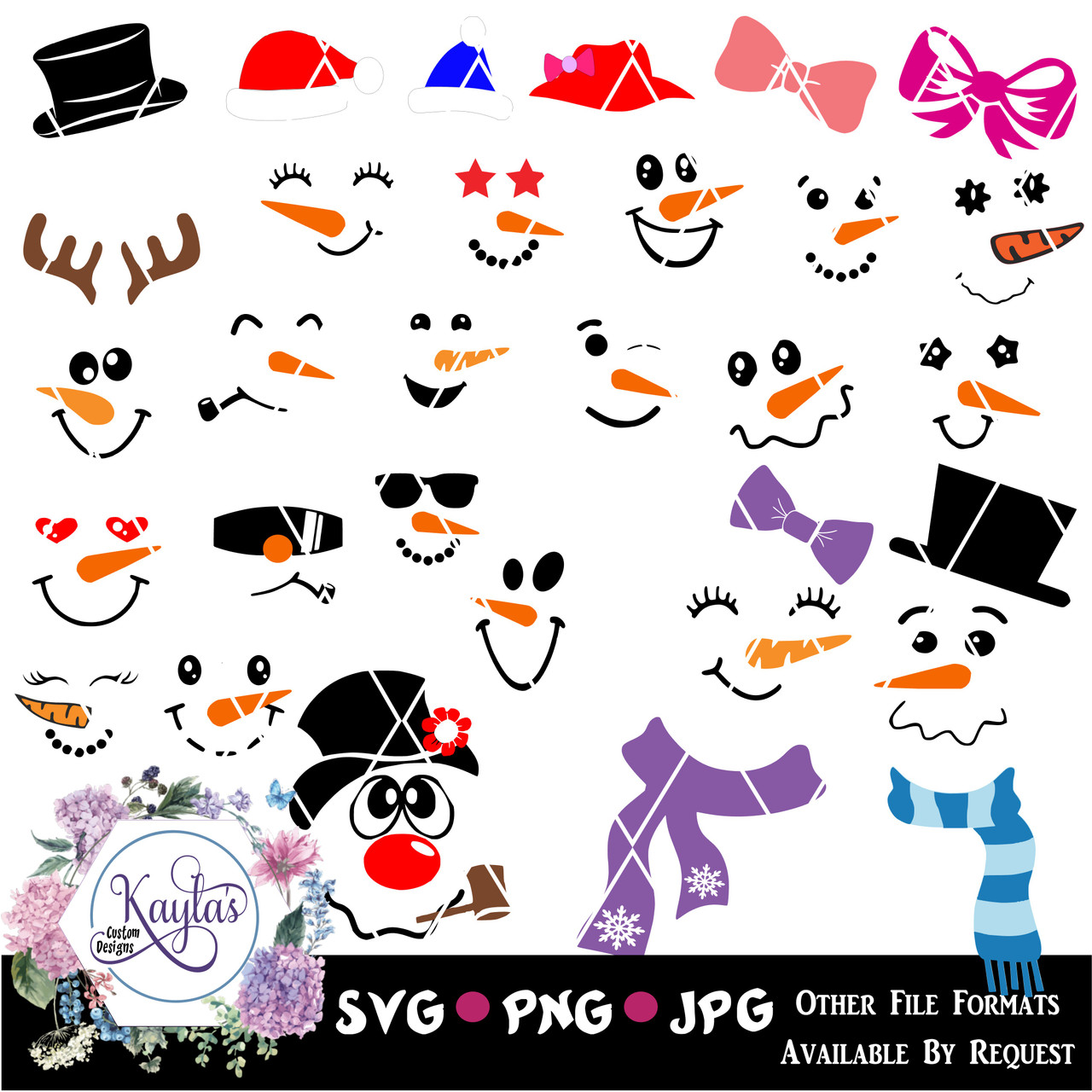 Snowman Faces Digital Download