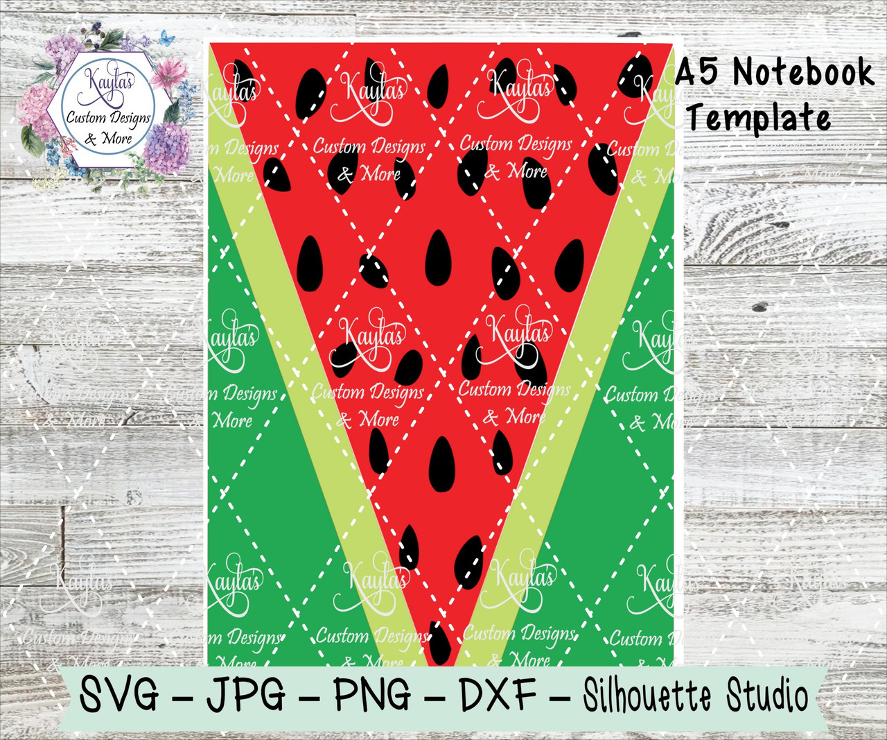 Watermelon V Notebook Template Digital Download