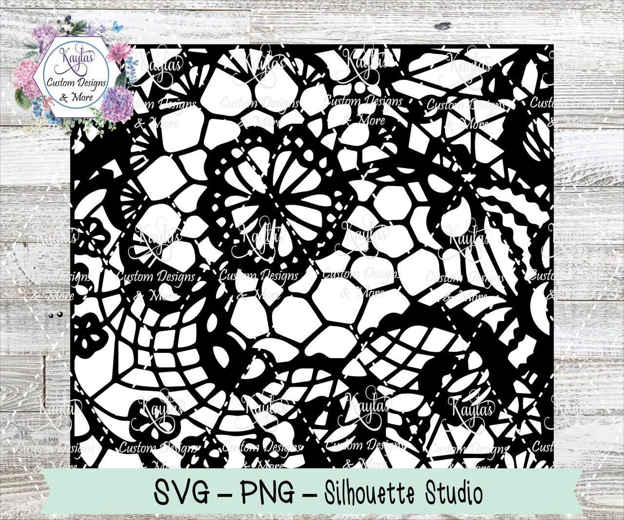 Lace Flower Burst Tumbler Template Digital Download